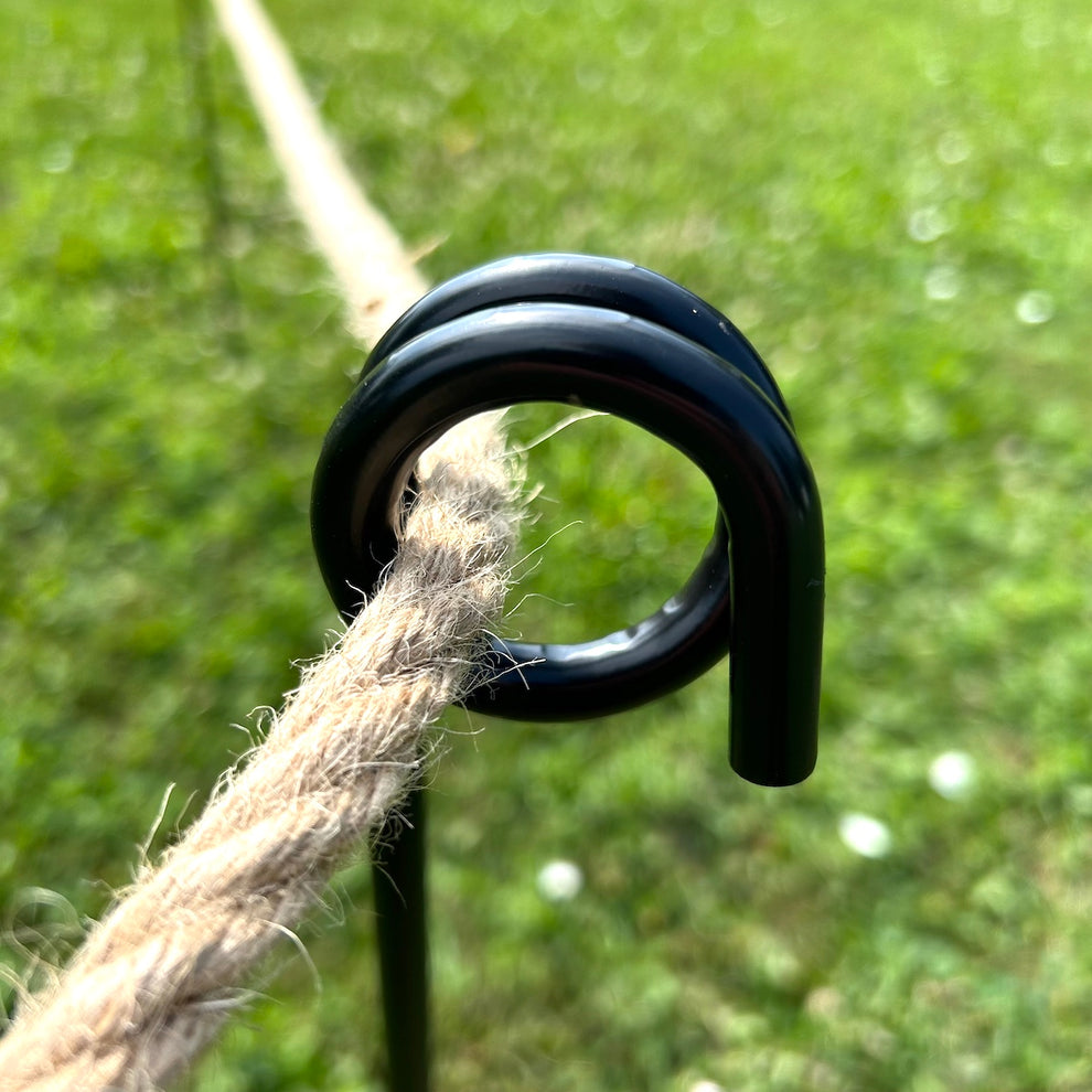 Rope Fence Pole Set - Heavy Duty Steel Rope Fence Poles - Made in USA ...