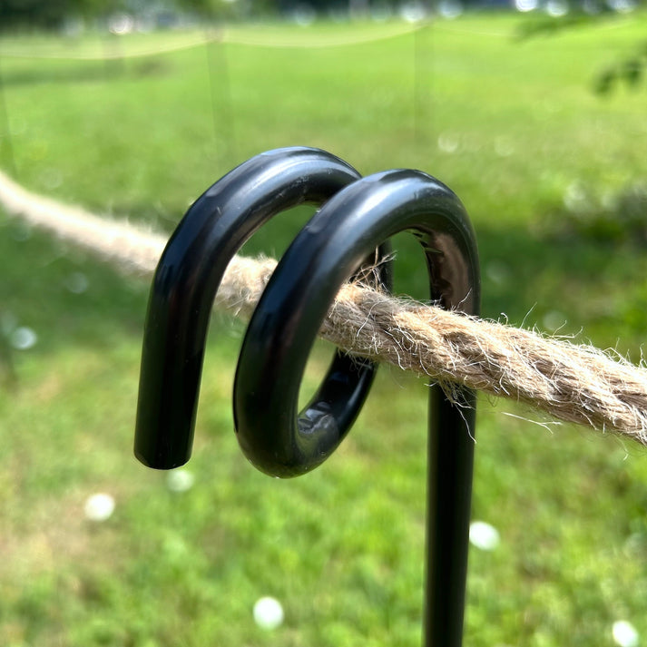 Rope Fence Pole Set - Heavy Duty Steel Rope Fence Poles - Made in USA ...