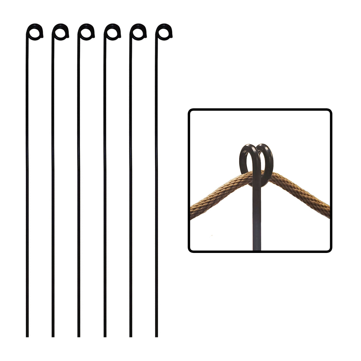 Rope Fence Pole Set - Heavy Duty Steel Rope Fence Poles - Made in USA ...
