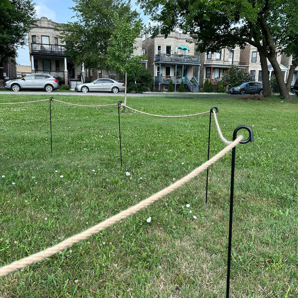 Rope Fence Pole Set - Heavy Duty Steel Rope Fence Poles - Made in USA ...