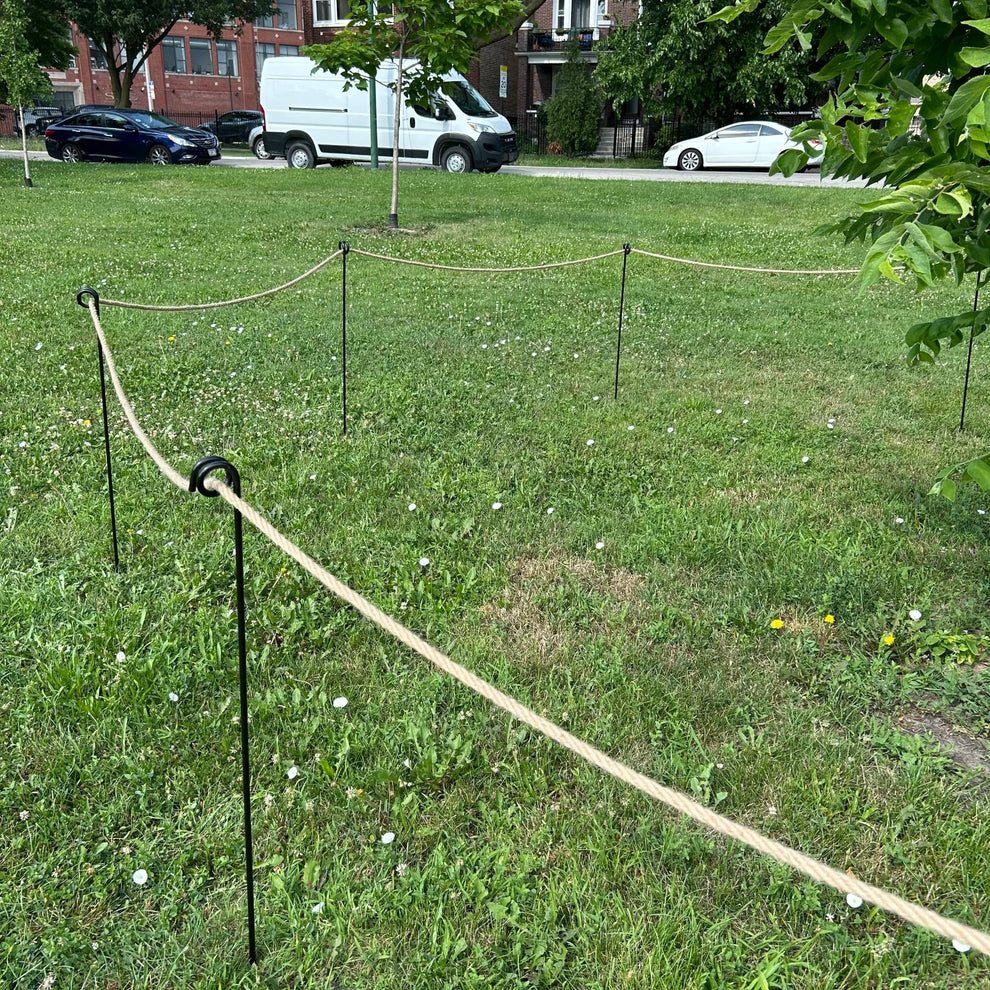 Rope Fence Pole Set - Heavy Duty Steel Rope Fence Poles - Made in USA ...